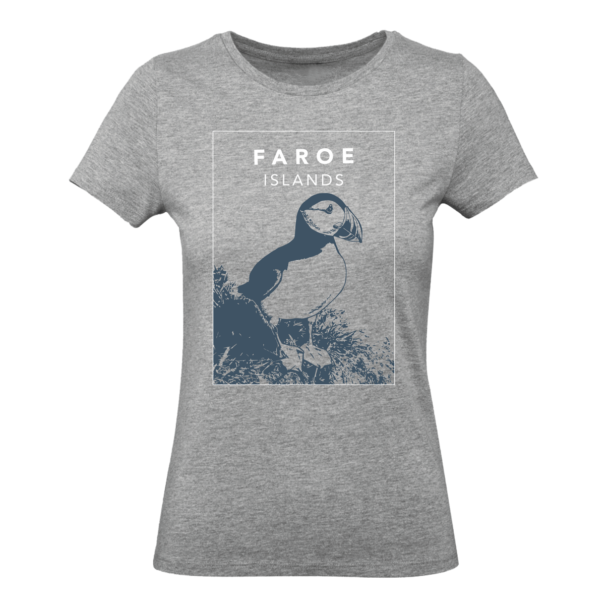 FOX T-shirt LADY Square Puffin Heather Grey, "Faroe Islands" – Solberg ...